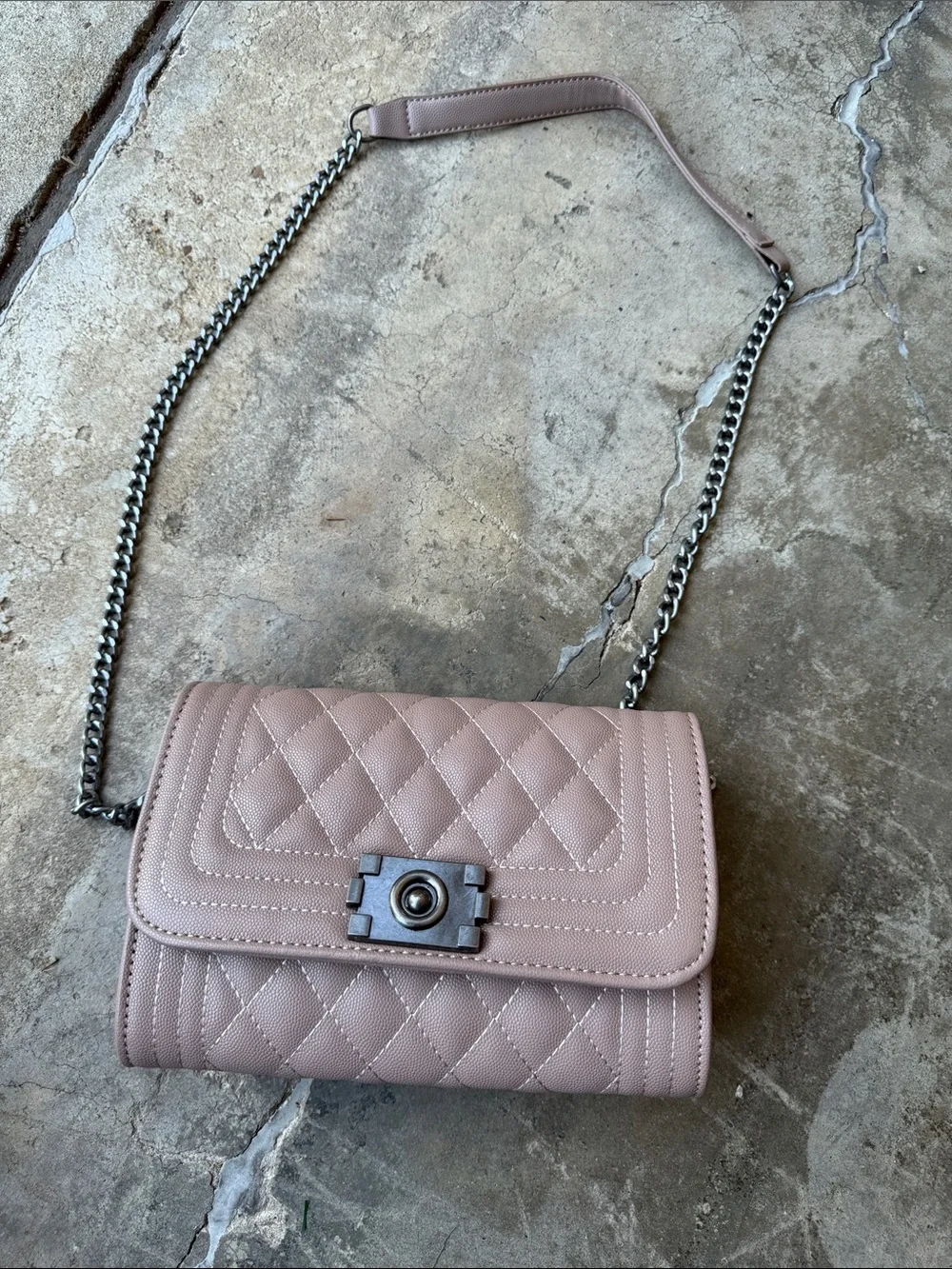 Bags | Quilted Crossbody Bag In Blush Pink | Poshmark